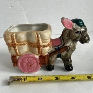 Vintage | Accents | Vintage Donkey Cart Planter Ceramic Small | Poshmark